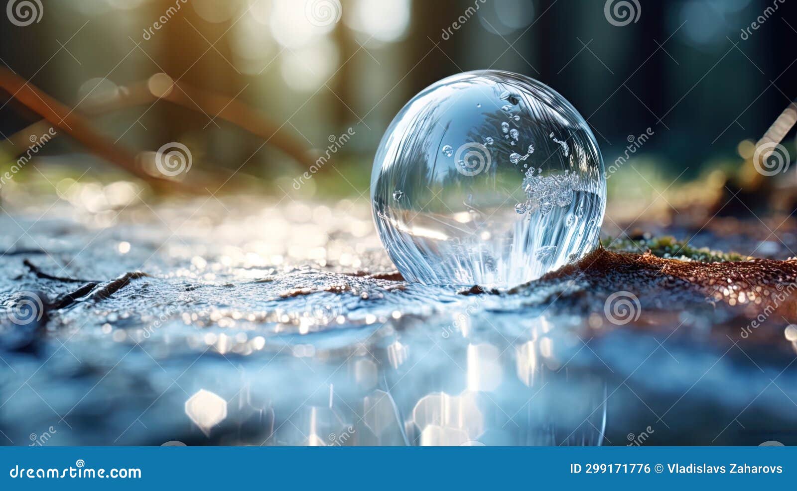 Frozen Drops Water Turns into Ice Stock Illustration - Illustration of ...