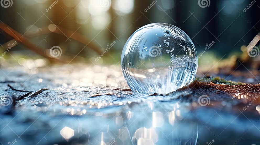 Frozen Drops Water Turns into Ice Stock Illustration - Illustration of ...