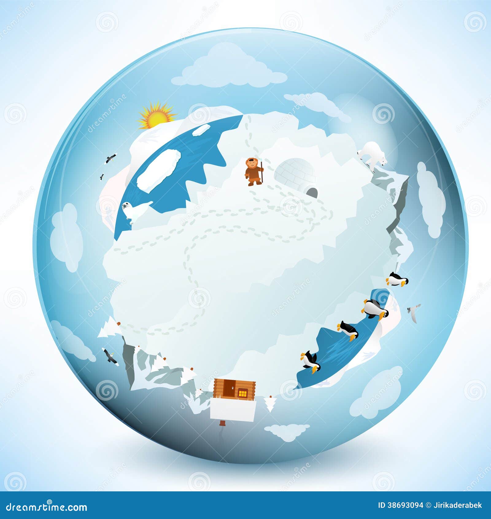 Frozen Earth in the Glass Sphere Stock Vector - Illustration of ...