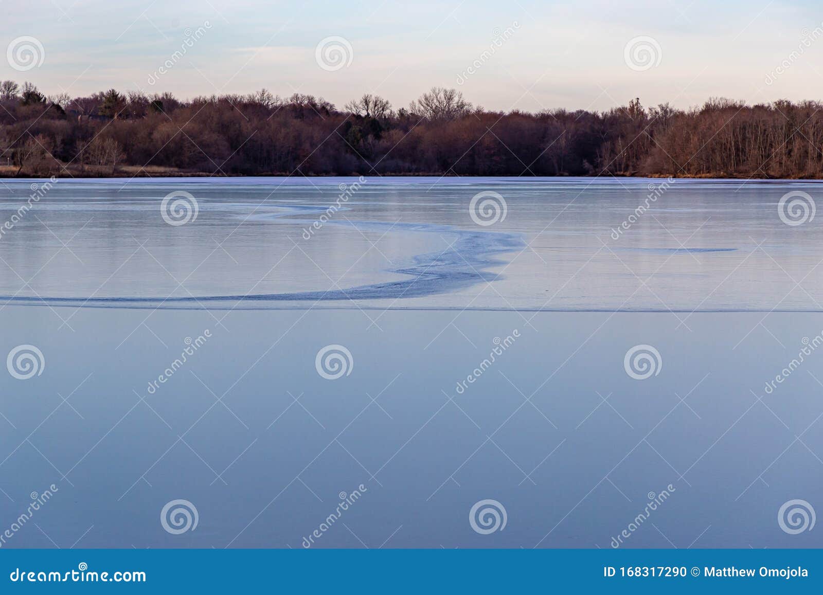 Frozen Ed Zorinsky Lake Surface with Swirling Patterns Stock Photo ...