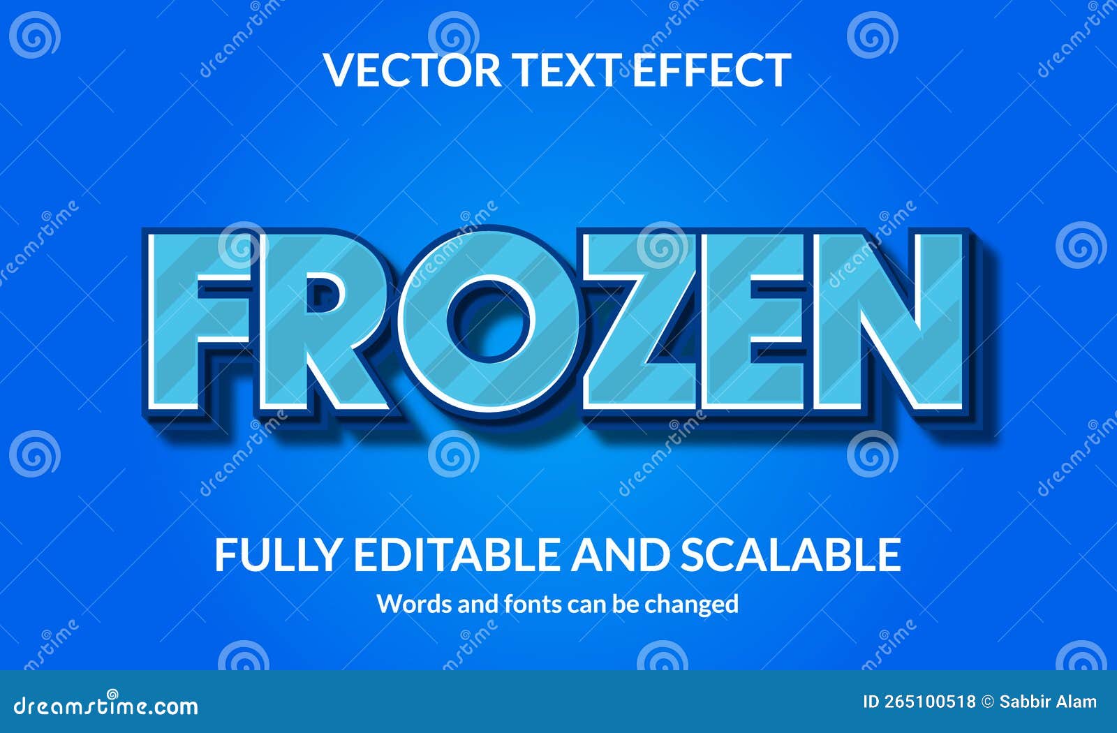 Frozen Editable 3D Text Style Effect Stock Vector - Illustration of ...