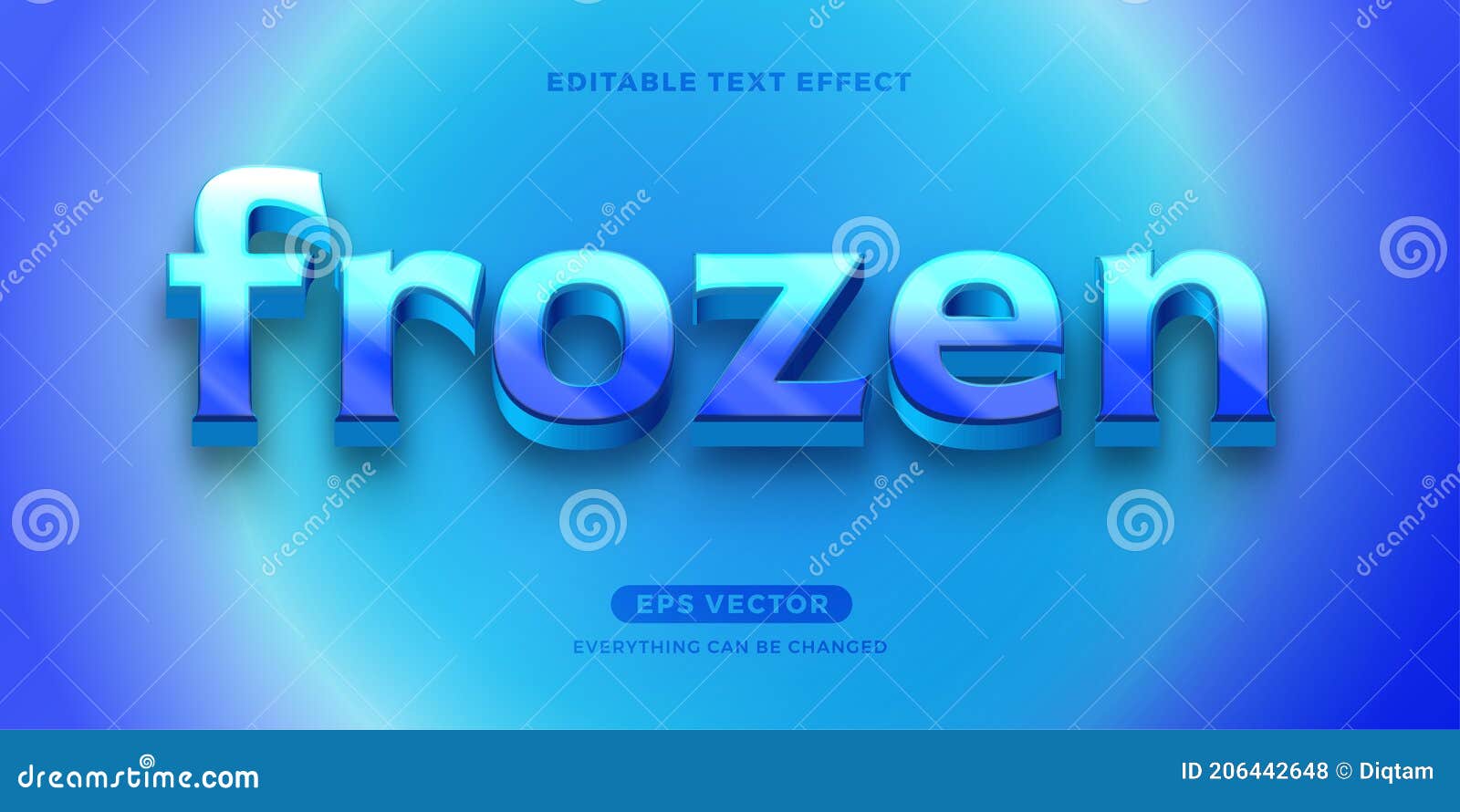 Frozen Editable Text Effect Vector Stock Vector - Illustration of ...