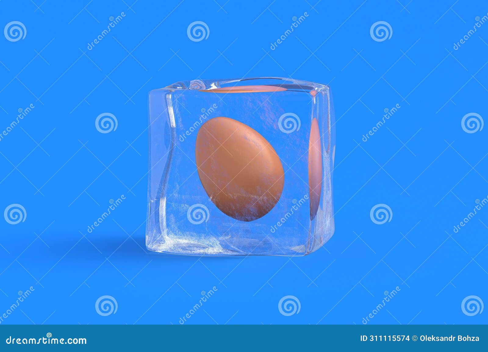 Frozen egg in ice cube. stock illustration. Illustration of cholesterol ...