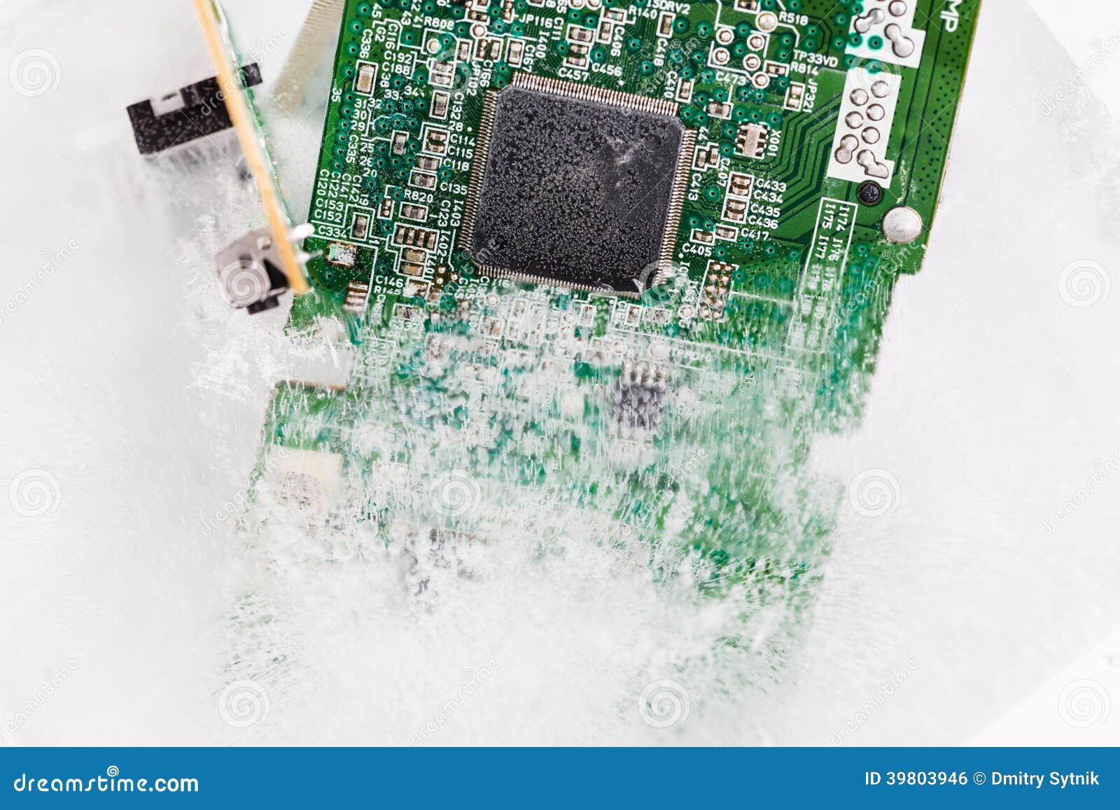 Frozen Electonics Board for Pc in Ice Stock Photo - Image of cold ...