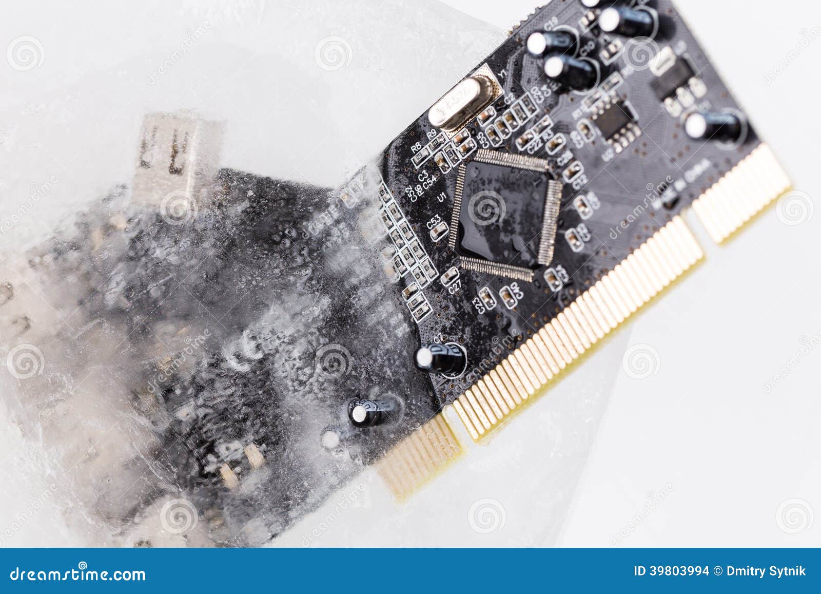 Frozen Electonics Board for Pc in Ice Stock Photo - Image of parts ...