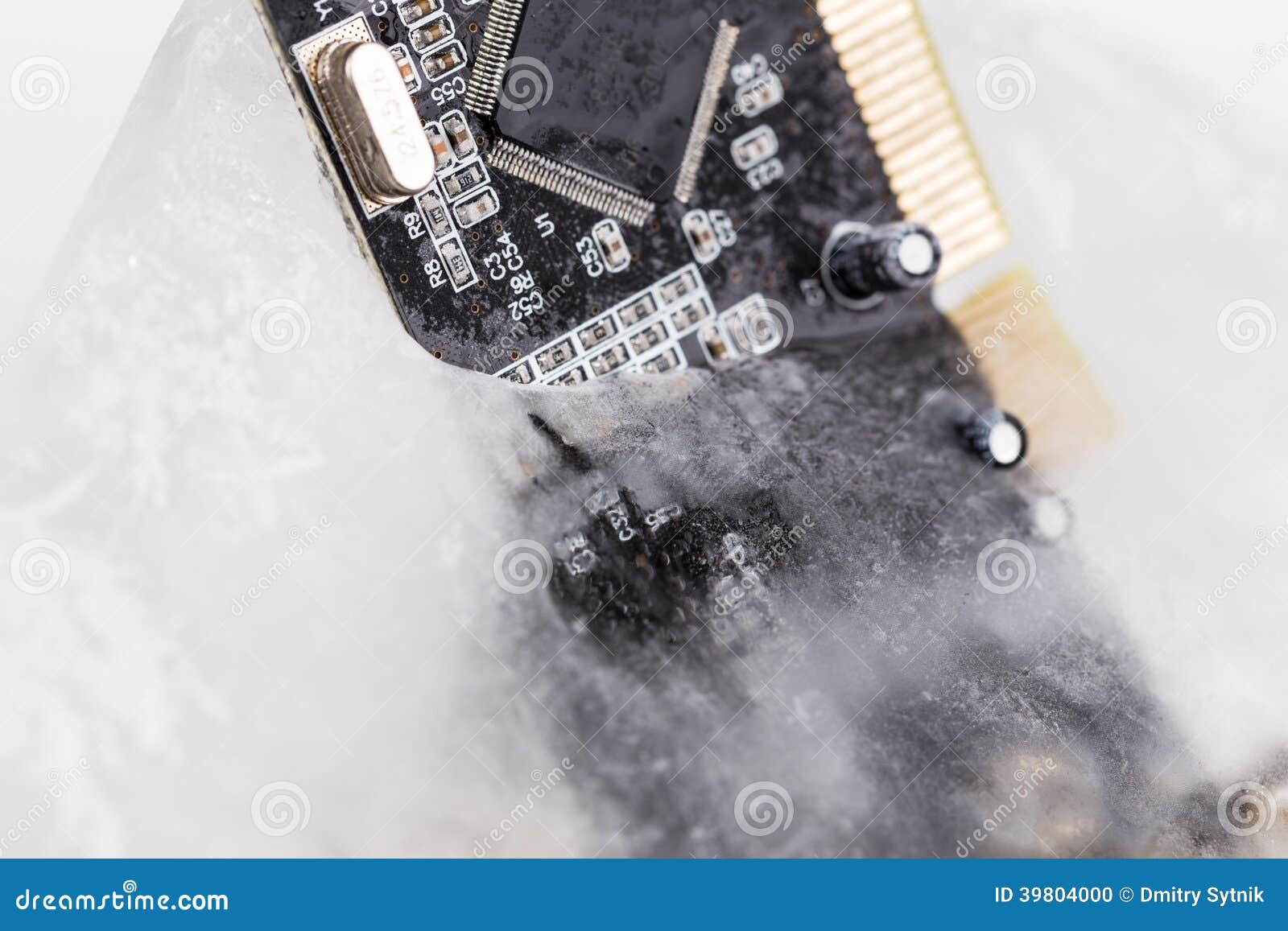 Frozen Electonics Board for Pc in Ice Stock Photo - Image of recovery ...