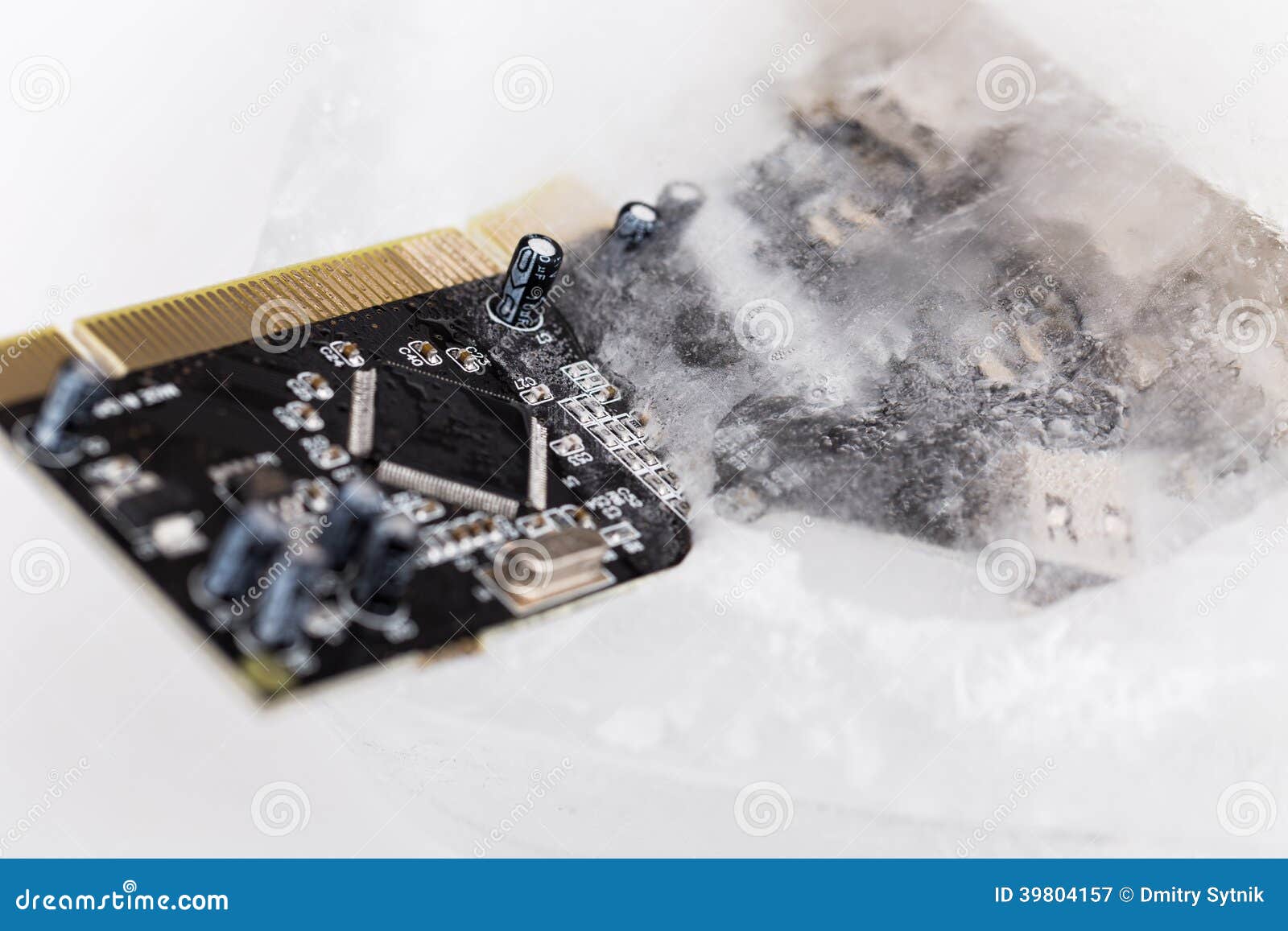 Frozen Electonics Board for Pc in Ice Stock Image - Image of components ...