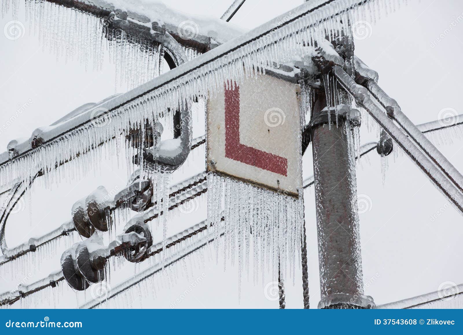 Frozen Electrical Lines For Railroad Stock Photo | CartoonDealer.com ...