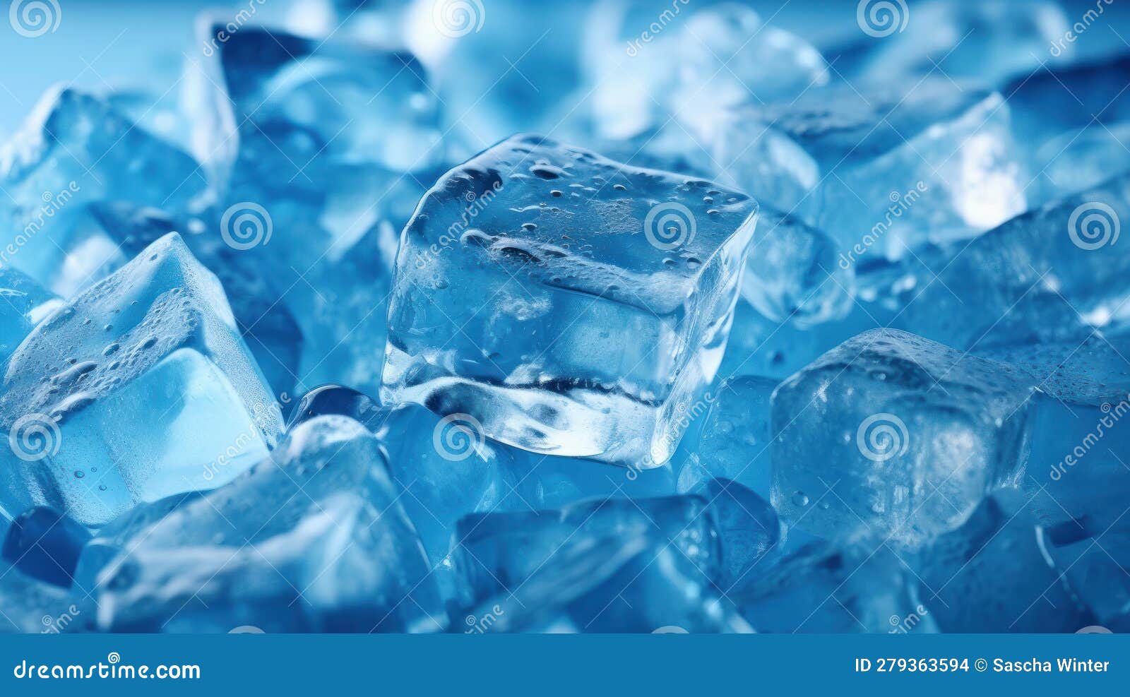 Frozen Elegance: Full Screen Ice Cubes With White Gradient Down To Blue ...