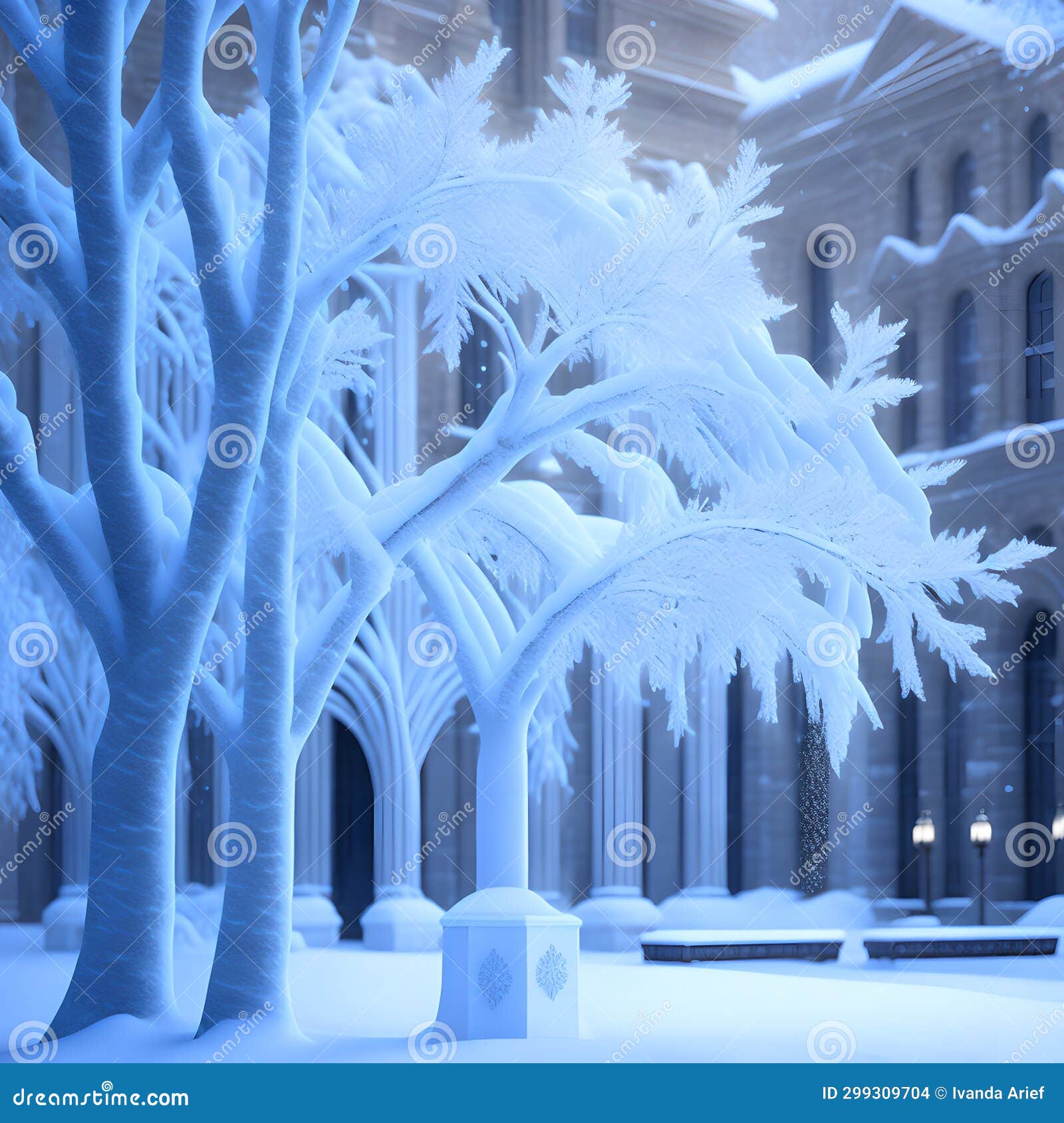 Frozen Elegance Tree Christmas Wallpaper Stock Photo - Image of elegant ...