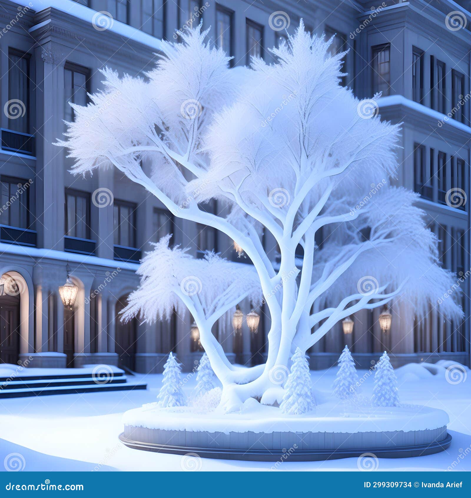 Frozen Elegance Tree Christmas Wallpaper Stock Photo - Image of season ...