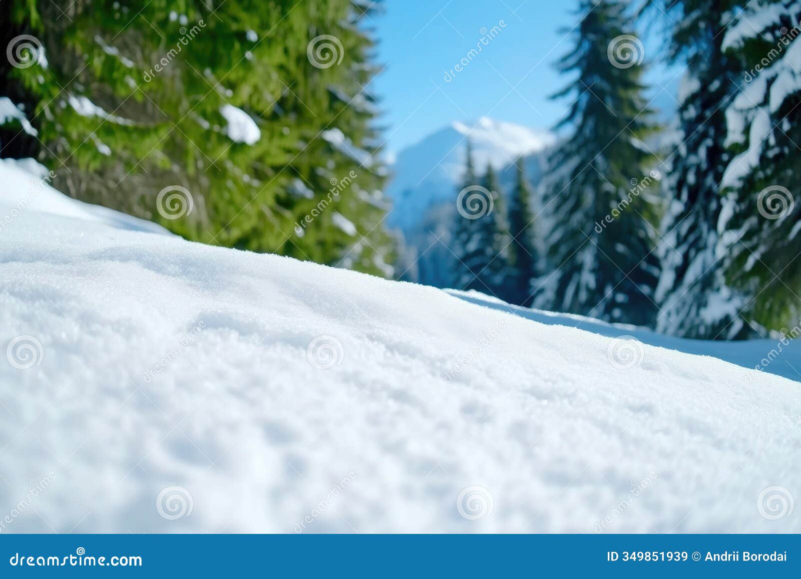 Frozen Evergreen Forest with Snowfall. Stock Illustration ...