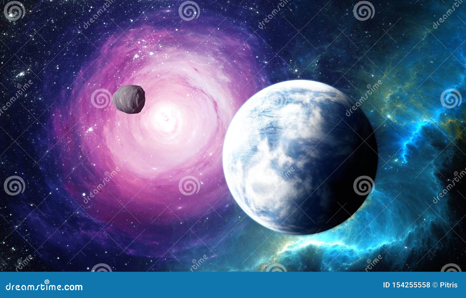 Frozen Extrasolar Planet from Deep Outer Space Stock Illustration ...