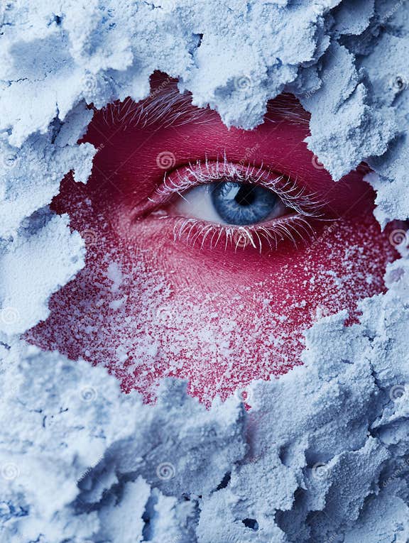 Frozen Eye in Winter Wonderland Stock Illustration - Illustration of ...
