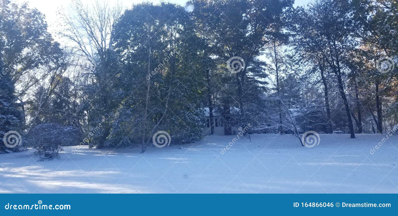 Frozen Fall Wintery Mix Autumnal Snowfall Country Stock Photo - Image ...