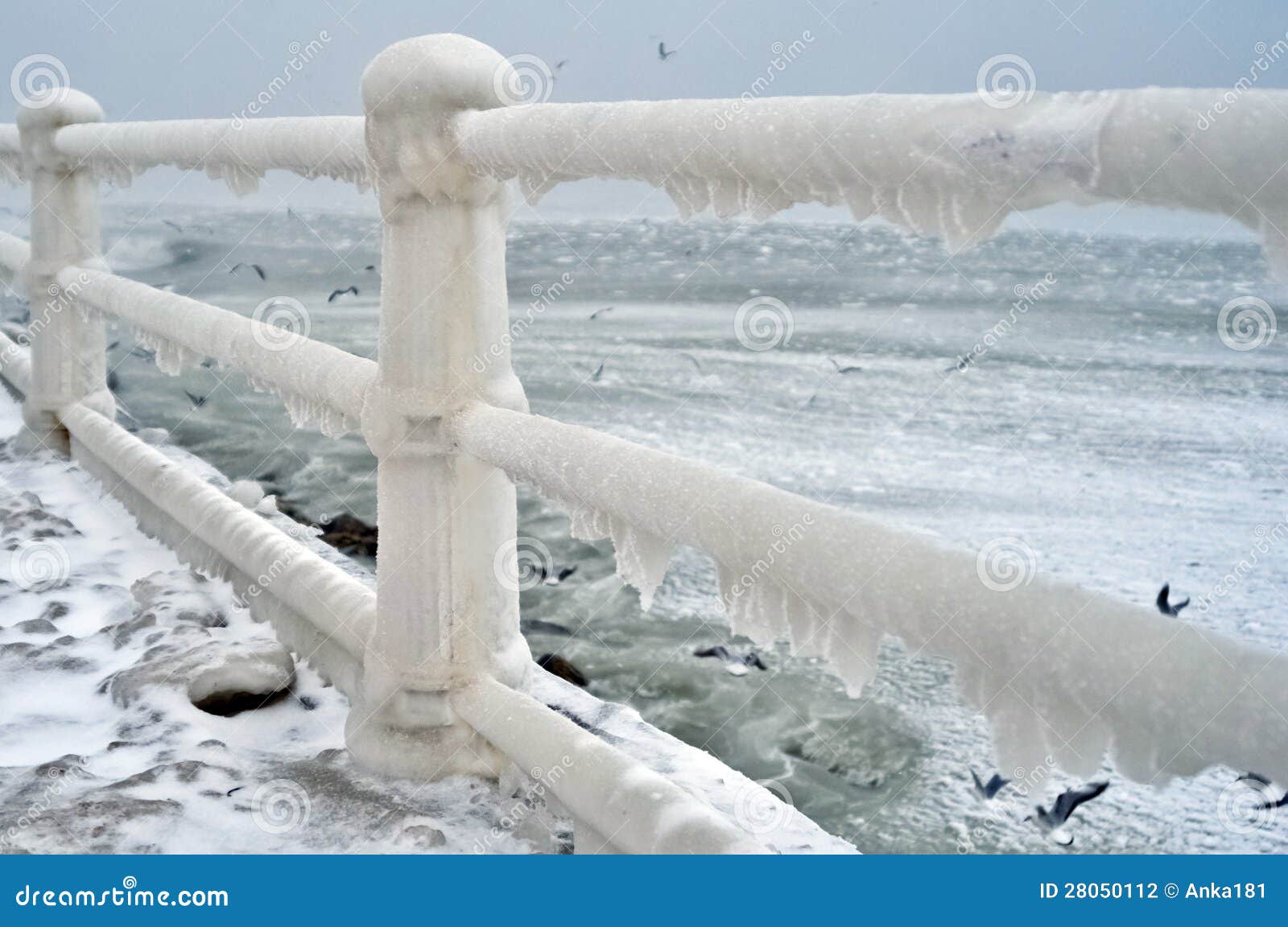 Frozen fence landscape stock photo. Image of arctic, blue - 28050112