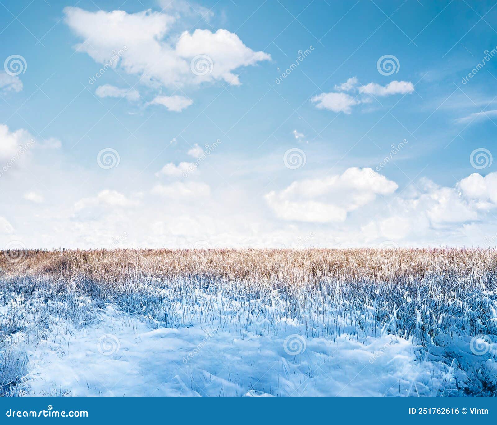 Frozen Fields, Winter Landscape Stock Photo - Image of frozen, season ...