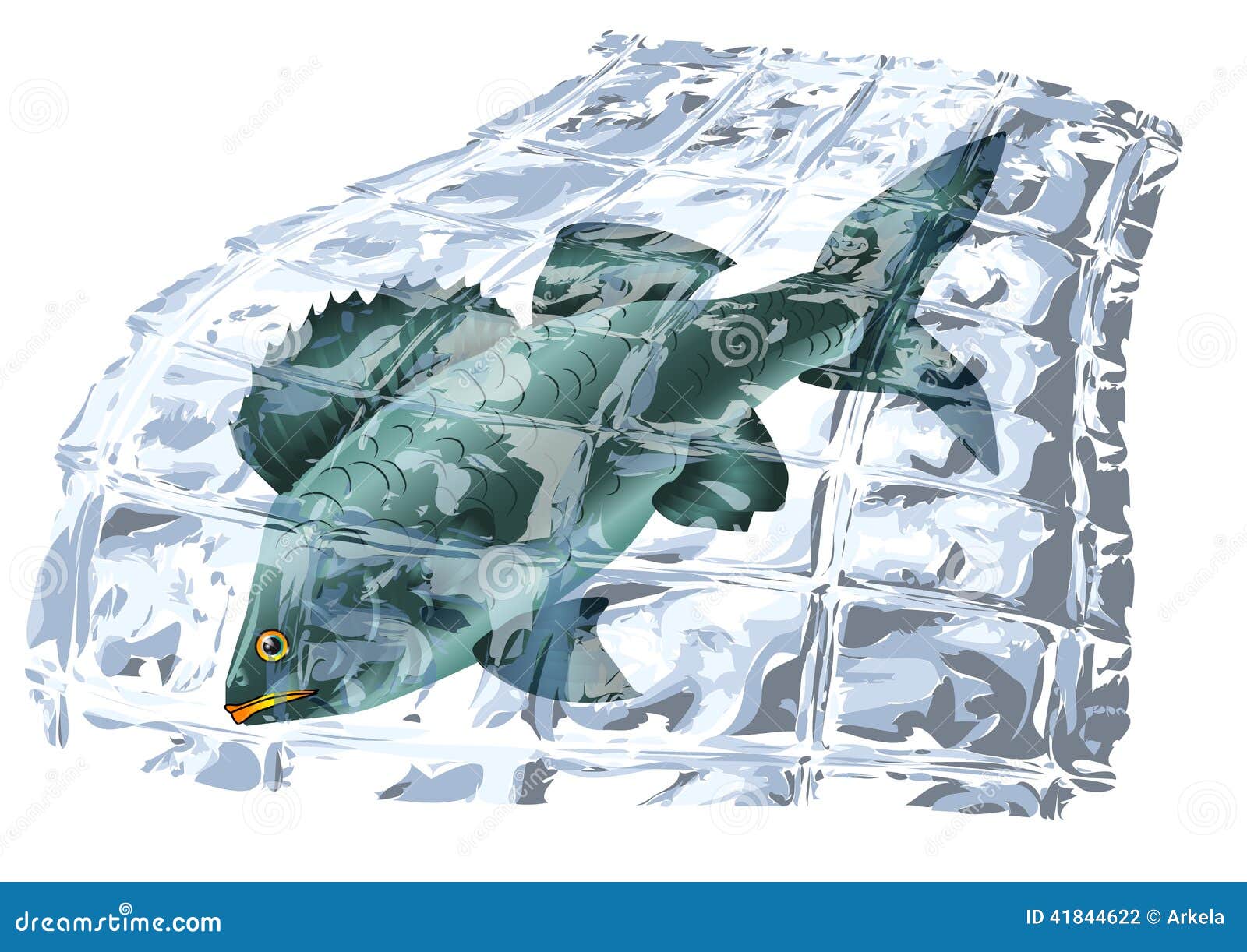 Frozen fish stock vector. Illustration of abstract, freshness - 41844622