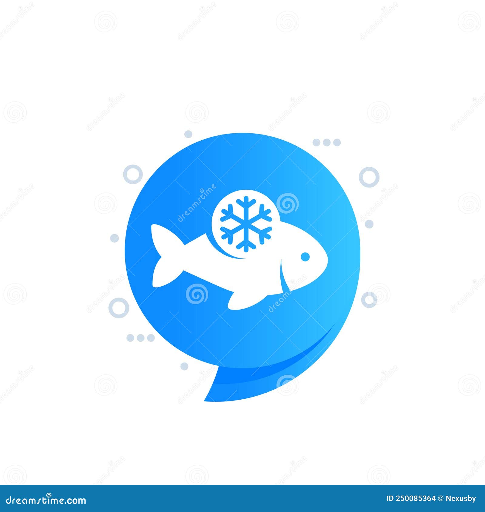 Frozen fish icon for web stock vector. Illustration of symbol - 250085364