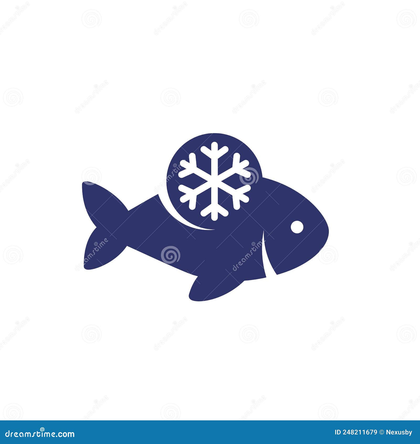 Frozen fish icon on white stock vector. Illustration of frozen - 248211679