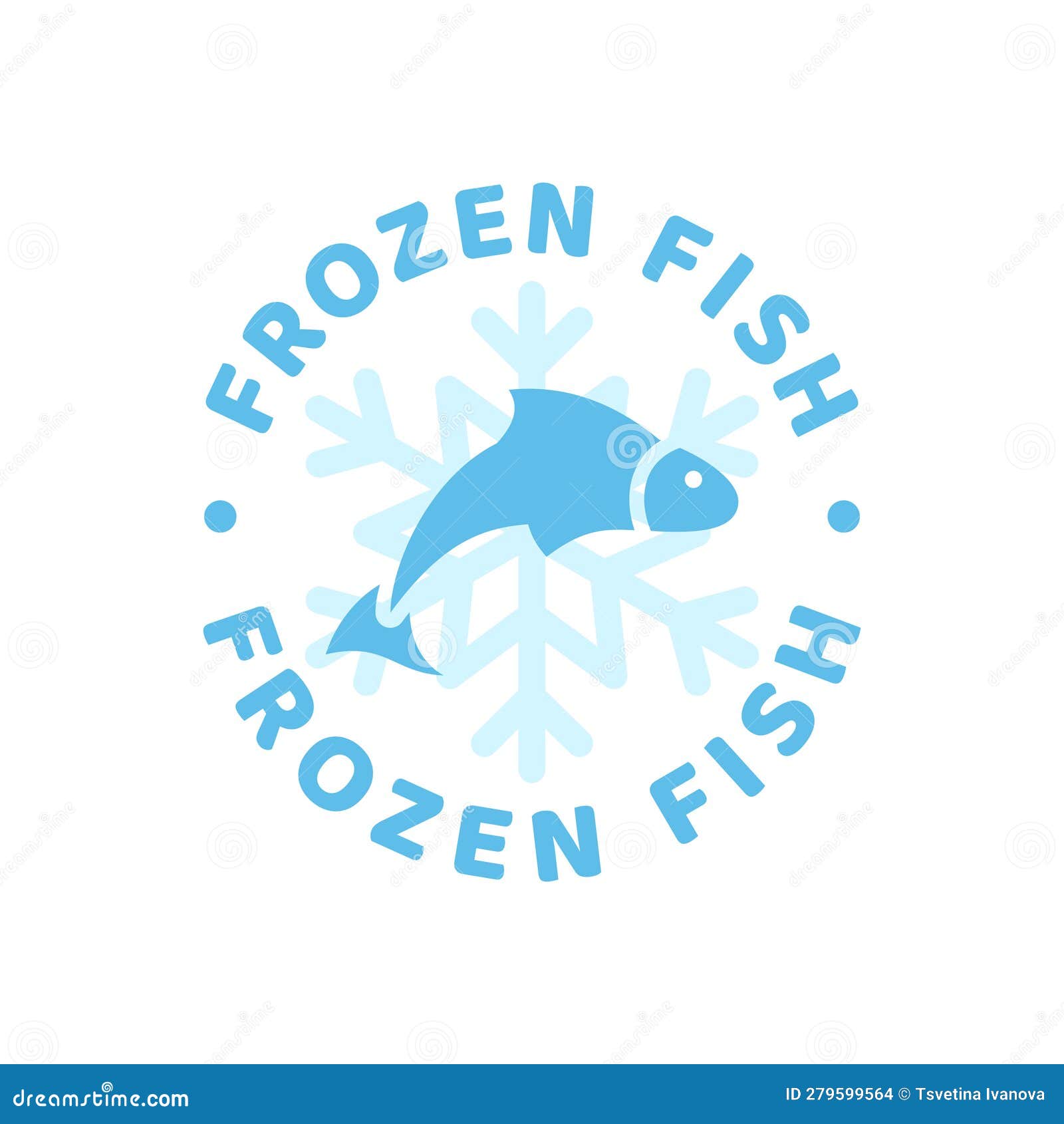 Frozen Fish, Product Vector Label Stock Vector - Illustration of symbol ...