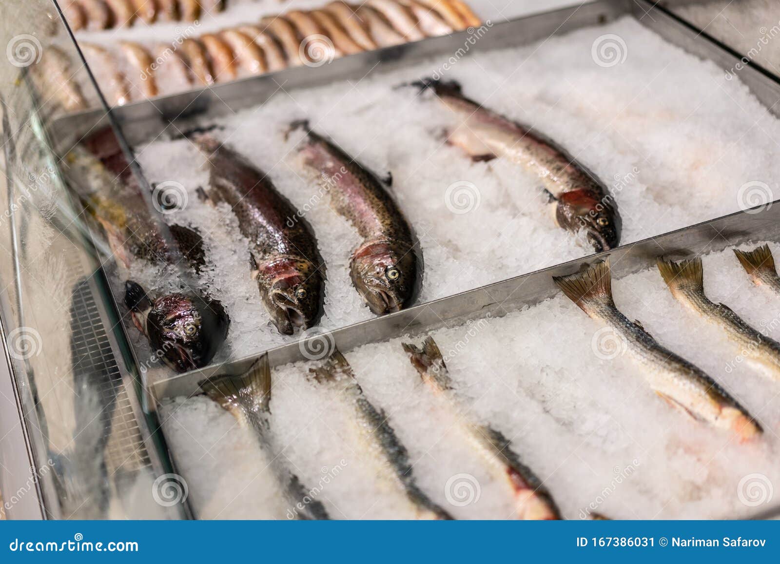 Frozen Fish for Sale in a Store Stock Image - Image of healthy, food ...