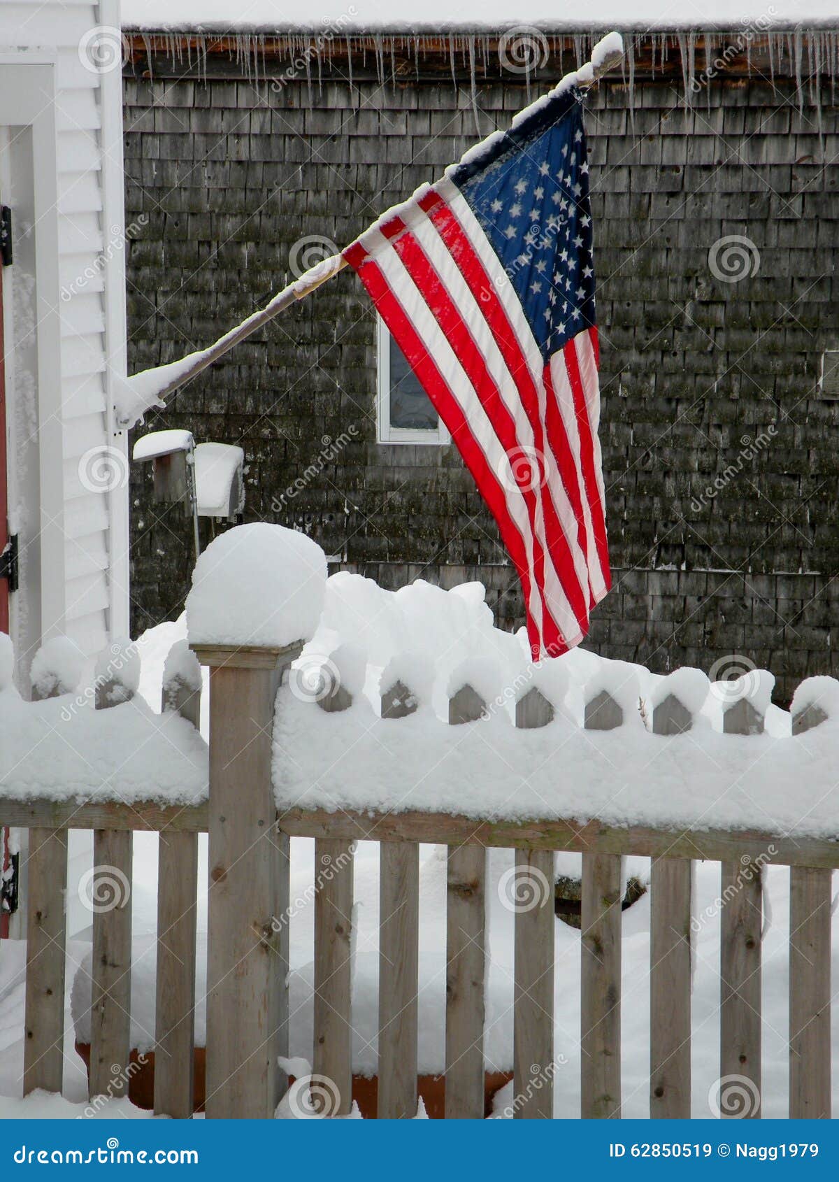 Frozen flag stock image. Image of blue, stripes, covered - 62850519