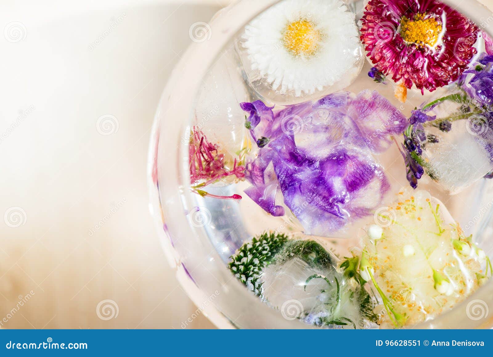 Frozen Flowers in Ice Cubes Stock Image - Image of chamomile, blue ...