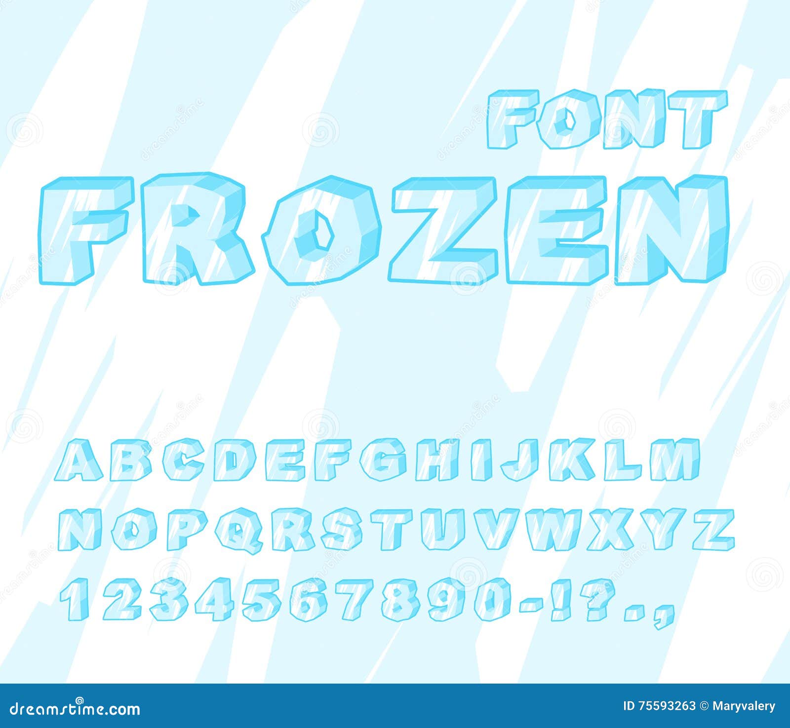 Ice Font. Cold Letters. Transparent Blue Alphabet. Frosty Alphabet ...