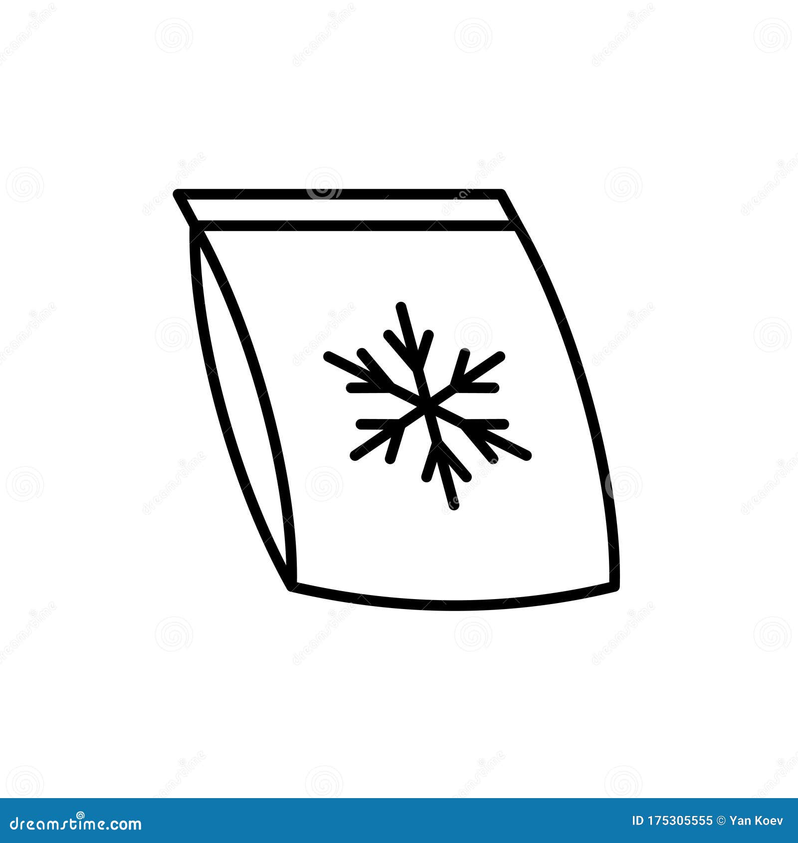Frozen Food Bag Icon. Plastic Bag with Snowflake Symbol Stock Vector ...