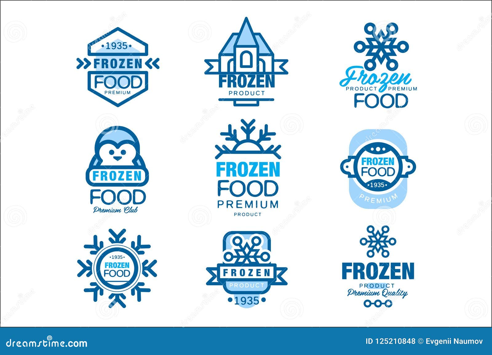Frozen Food Premium Product Set of Logo Templates Hand Drawn Vector ... Frozen Food Premium Product Set of Logo Templates Hand Drawn Vector ...
