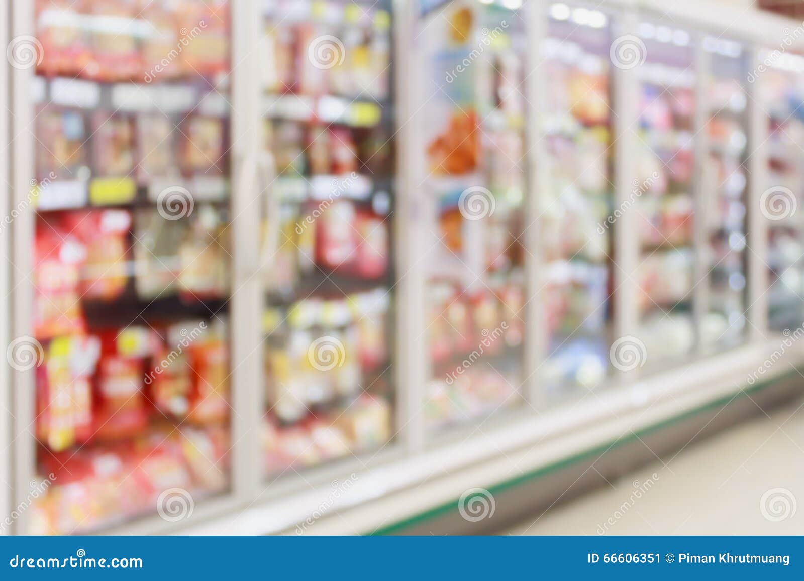 Frozen Food Section In Supermarket Blur Stock Image - Image of food ...