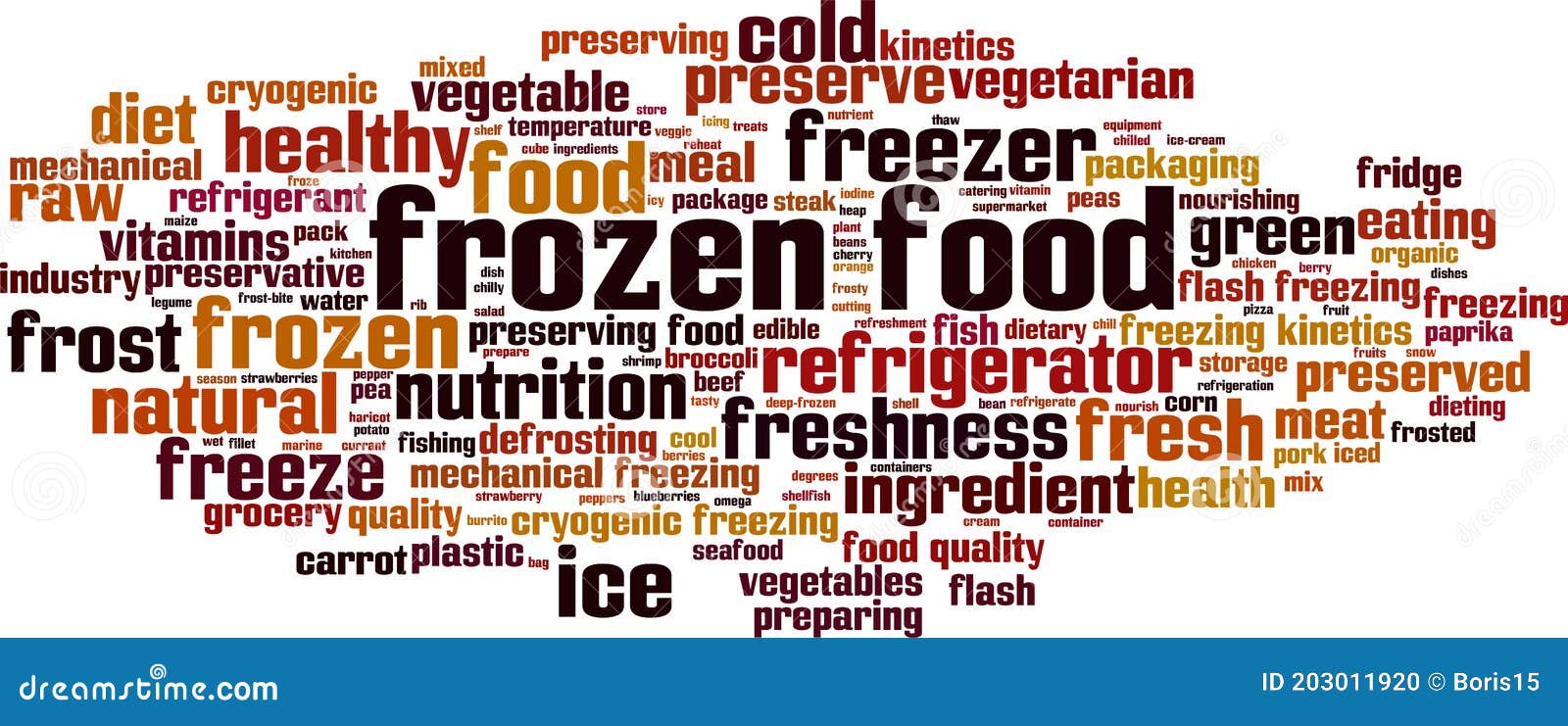 Frozen food word cloud stock vector. Illustration of eating - 203011920