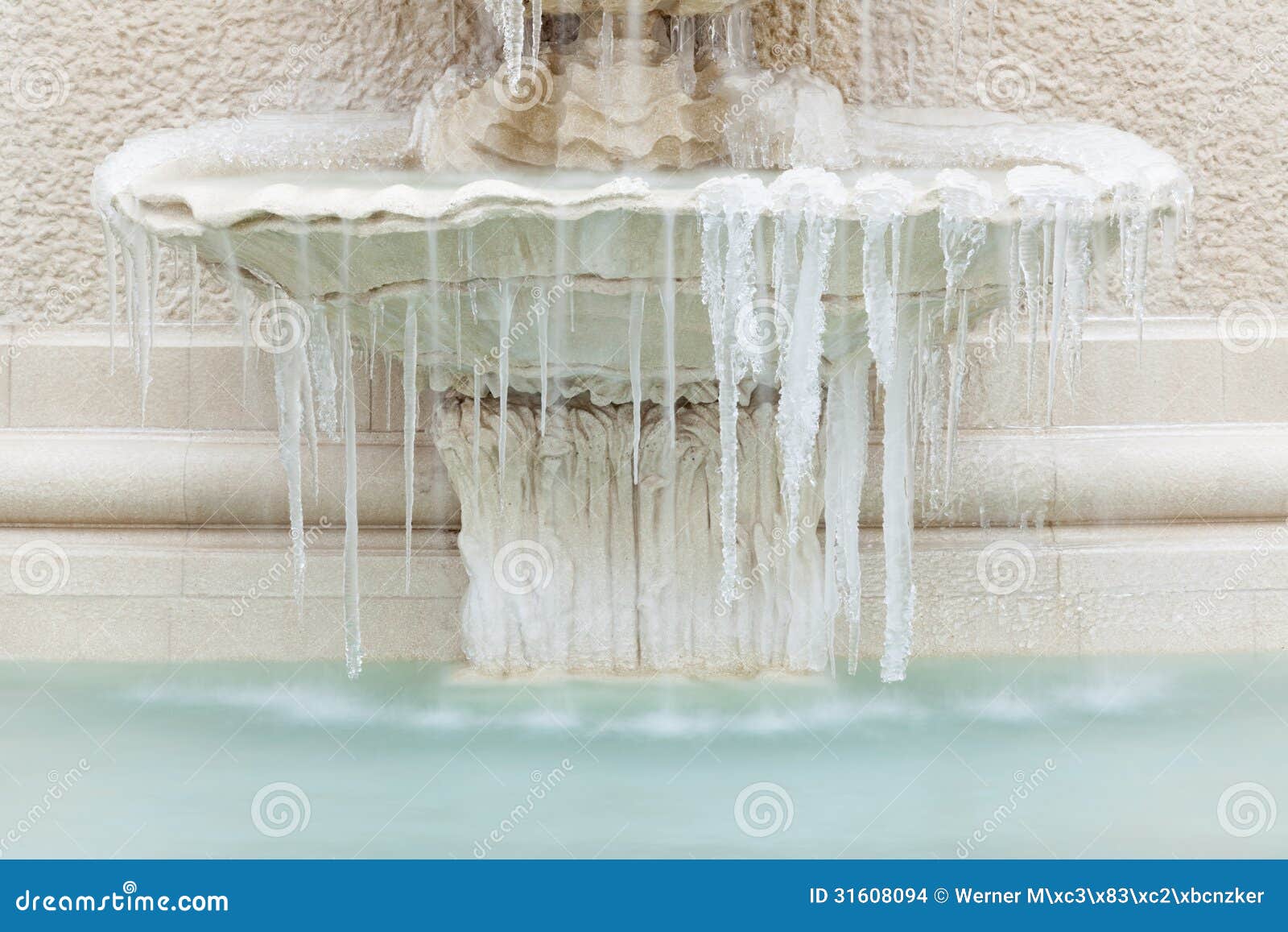 Frozen fountain stock photo. Image of ornamentalgarden - 31608094