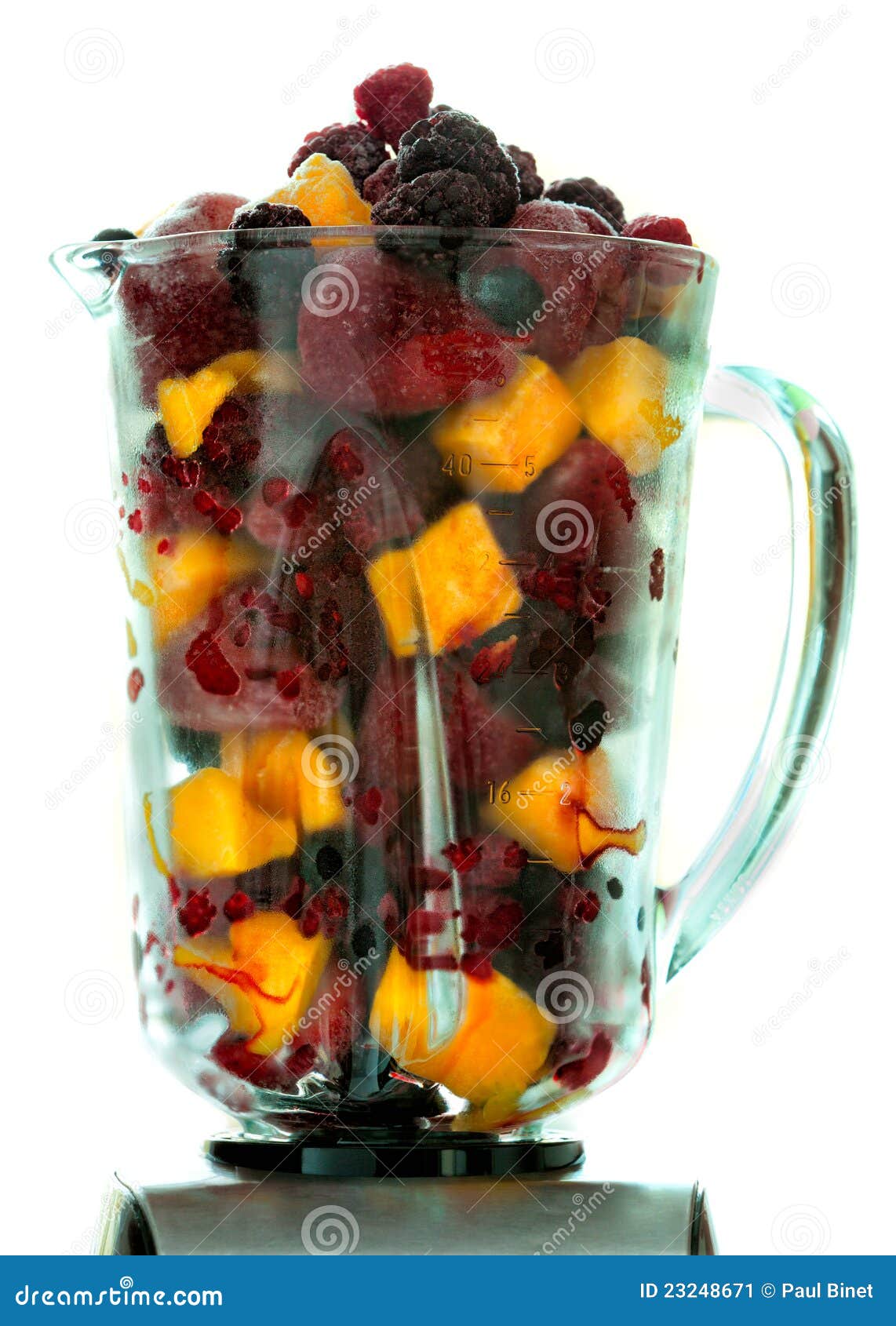 Frozen fruit in a pitcher stock image. Image of color - 23248671