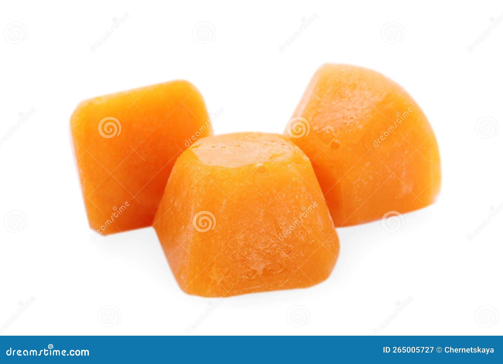 Frozen Fruit Puree Cubes on White Background Stock Image - Image of ...