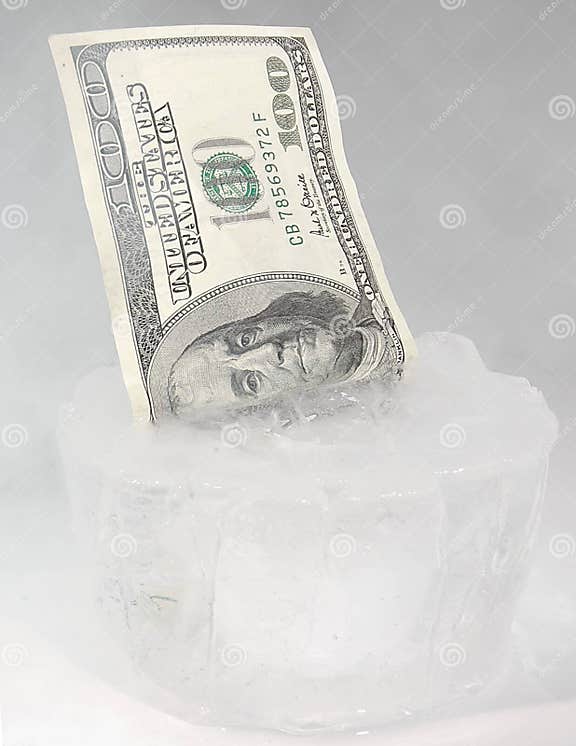 Frozen funds stock image. Image of cold, cash, money, frozen - 52345