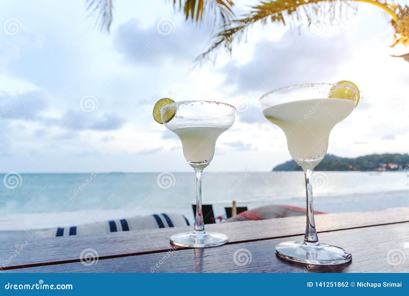 The Frozen Glass of Vodka Cocktail on the Beach Stock Photo - Image of ...