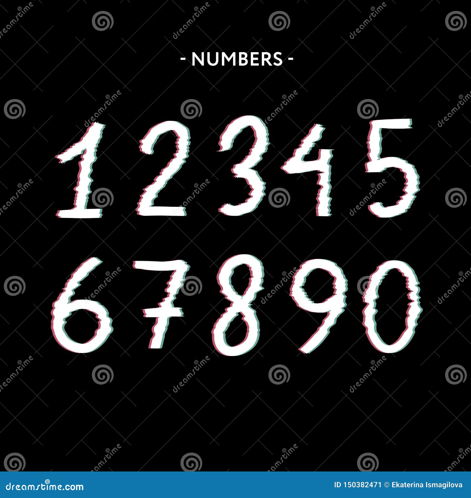 Frozen Glitch Screen Distortion Vector Numbers Effect Royalty-Free ...