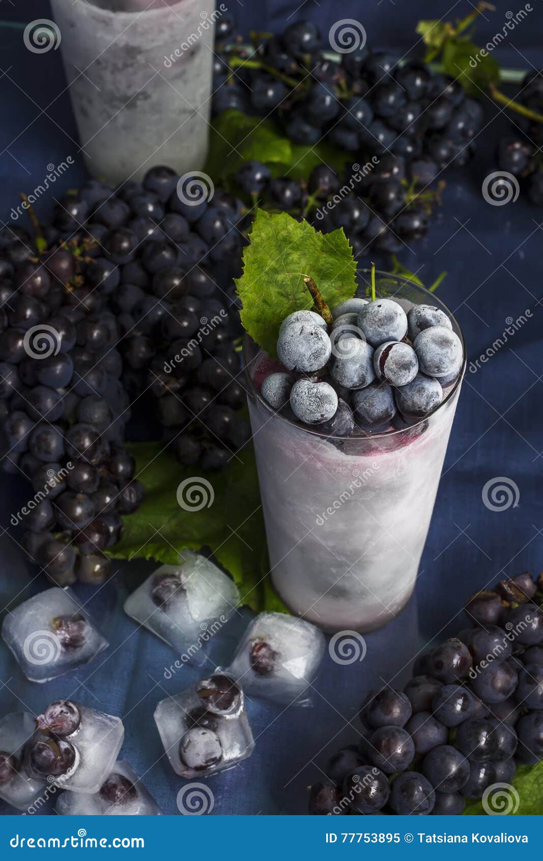 Frozen grapes with ice stock image. Image of healthy - 77753895