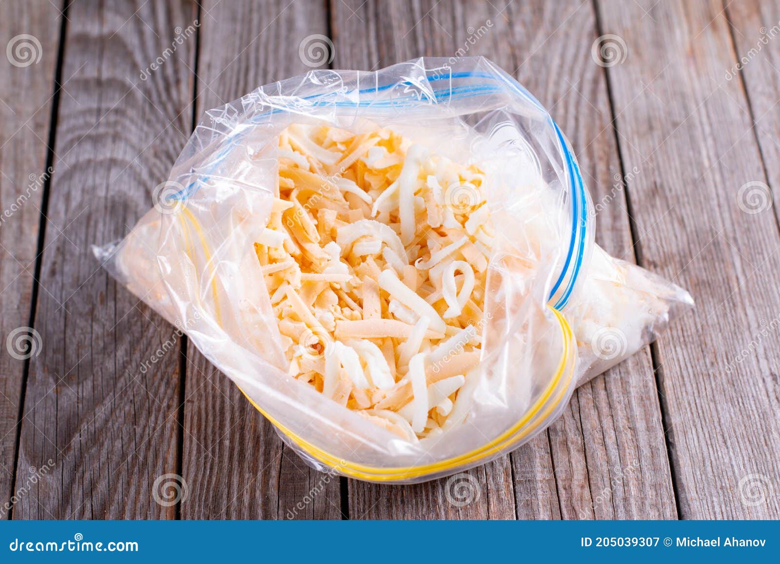Frozen Grated Cheese in a Package on the Table Stock Image - Image of ...