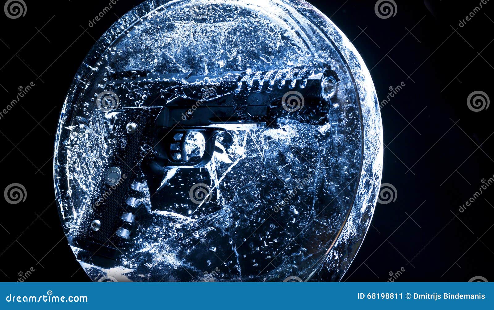 Frozen gun in ice stock image. Image of army, danger - 68198811
