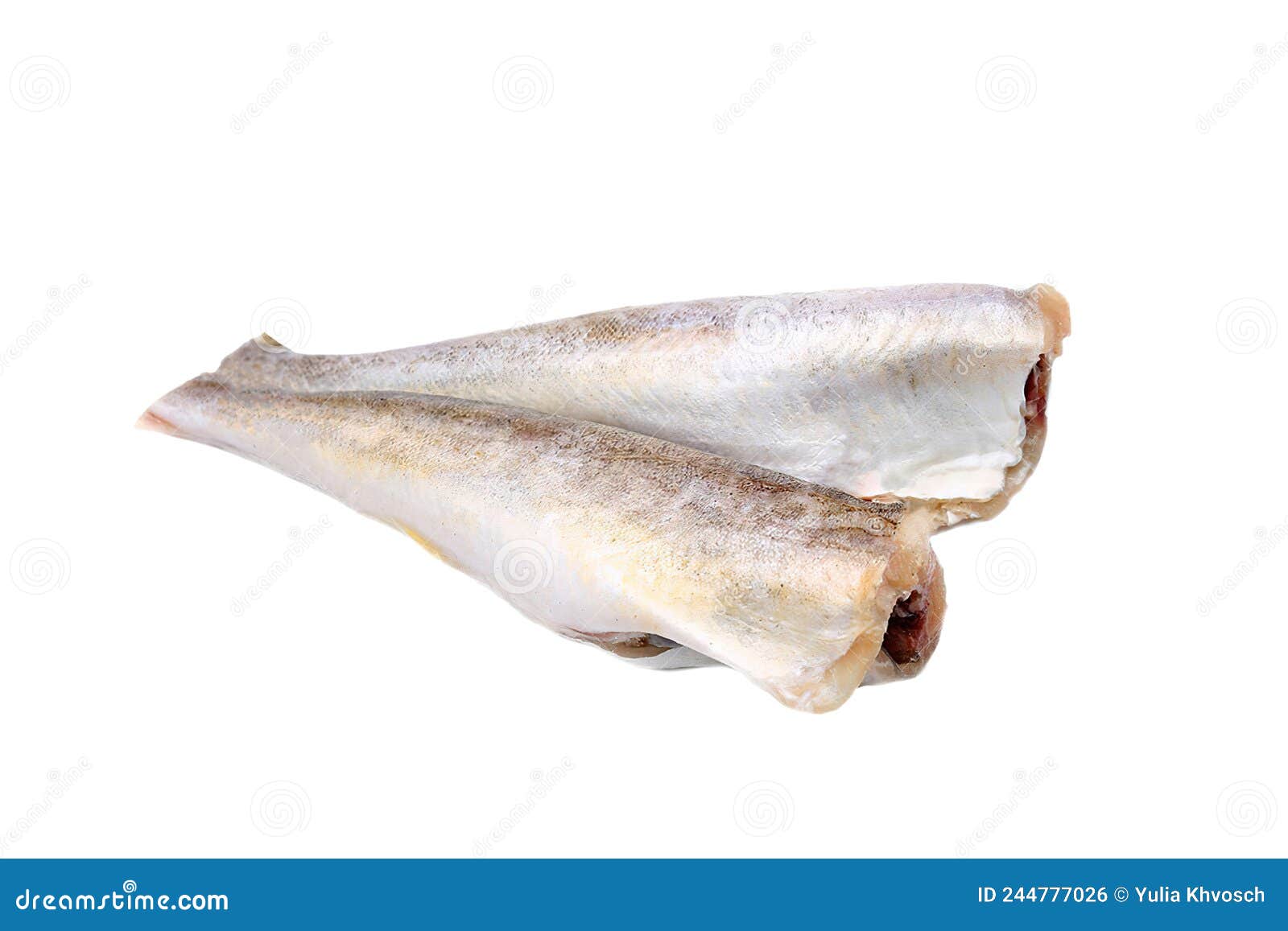 Frozen Hake Fish Isolated on White. Stock Photo - Image of cooking ...