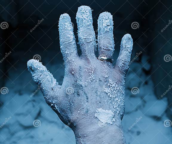 Frozen hand in the snow stock illustration. Illustration of outdoors ...