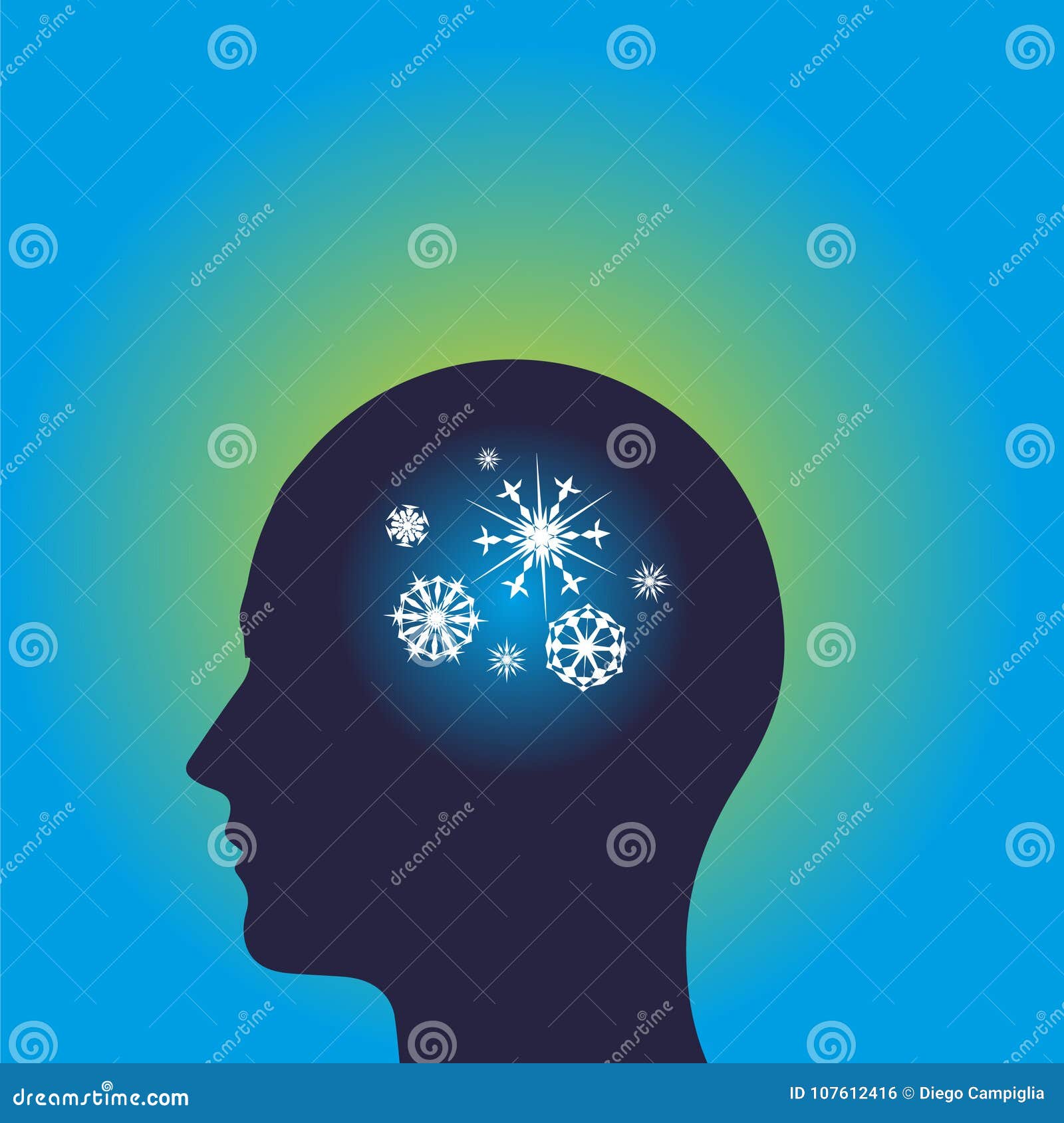 Frozen Head Ideas Icon Blues Stock Illustration - Illustration of ...