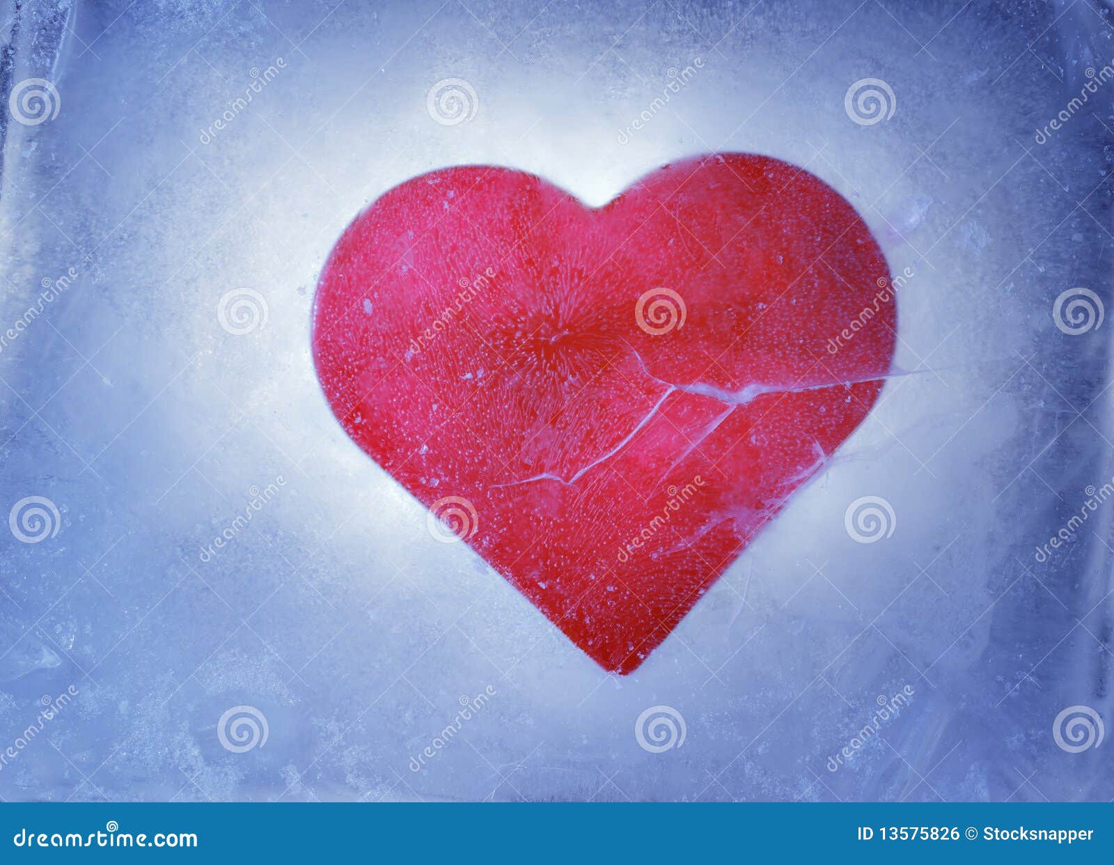 Frozen heart stock photo. Image of beneath, love, cracked - 13575826