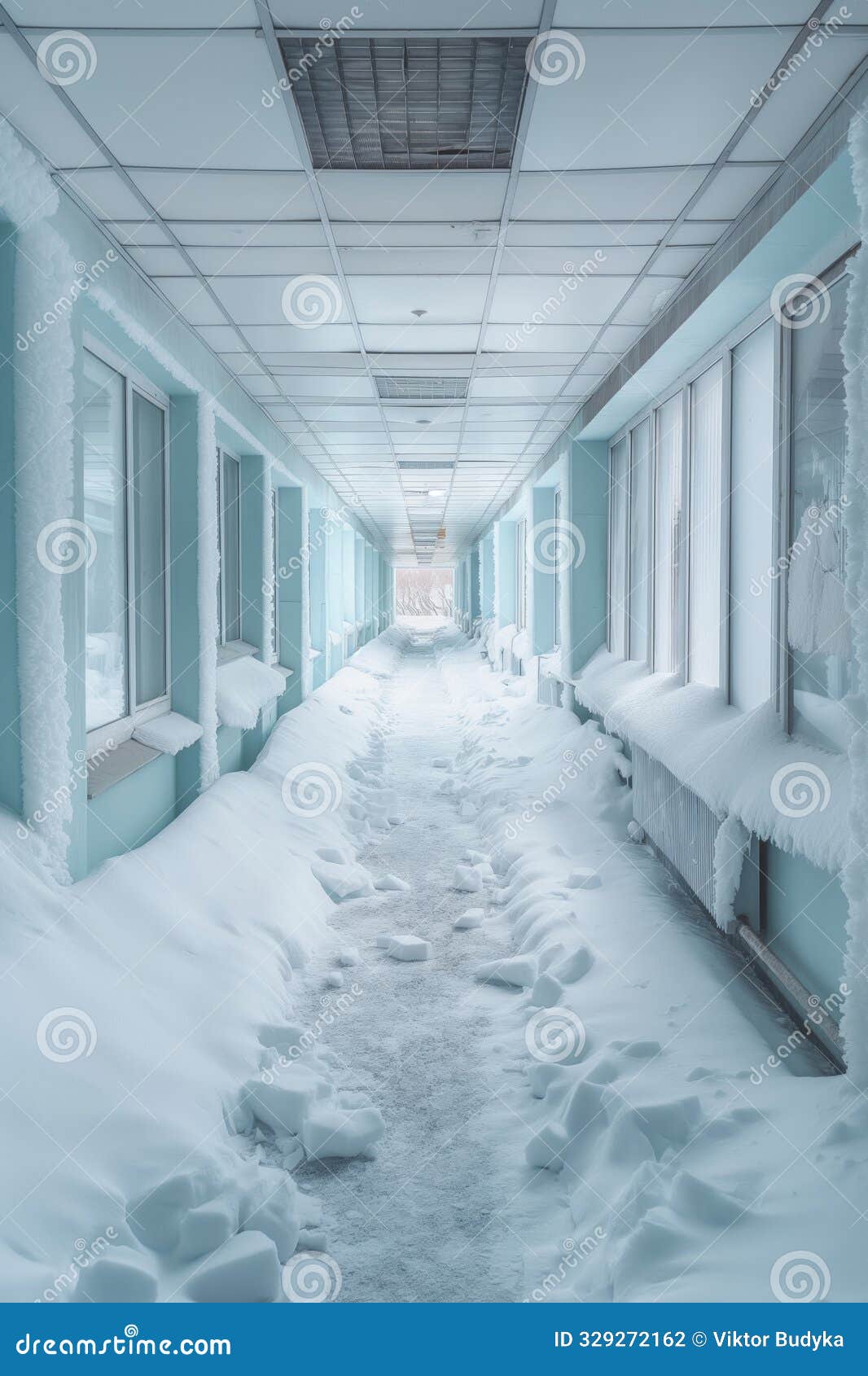 Perspective Of Frozen Buildings And Serra Da Estrela Tower, Highest ...