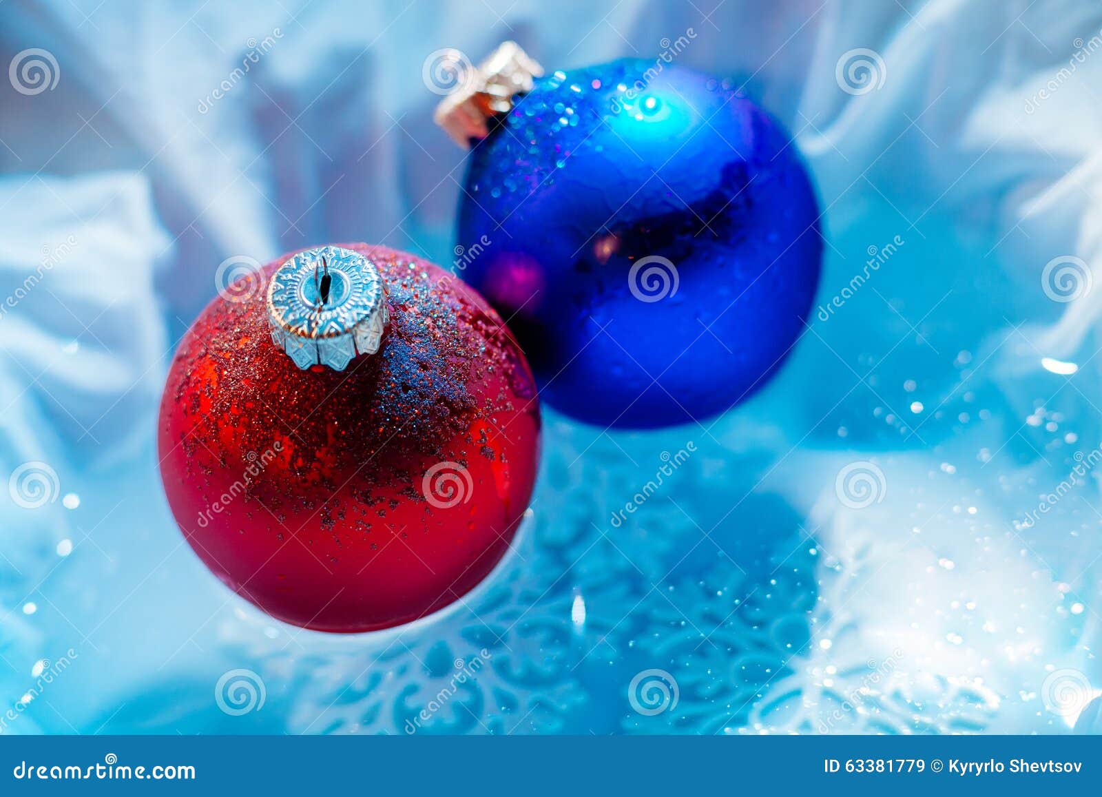 Frozen Ice Balls Decoration on Winter Background Stock Image - Image of ...