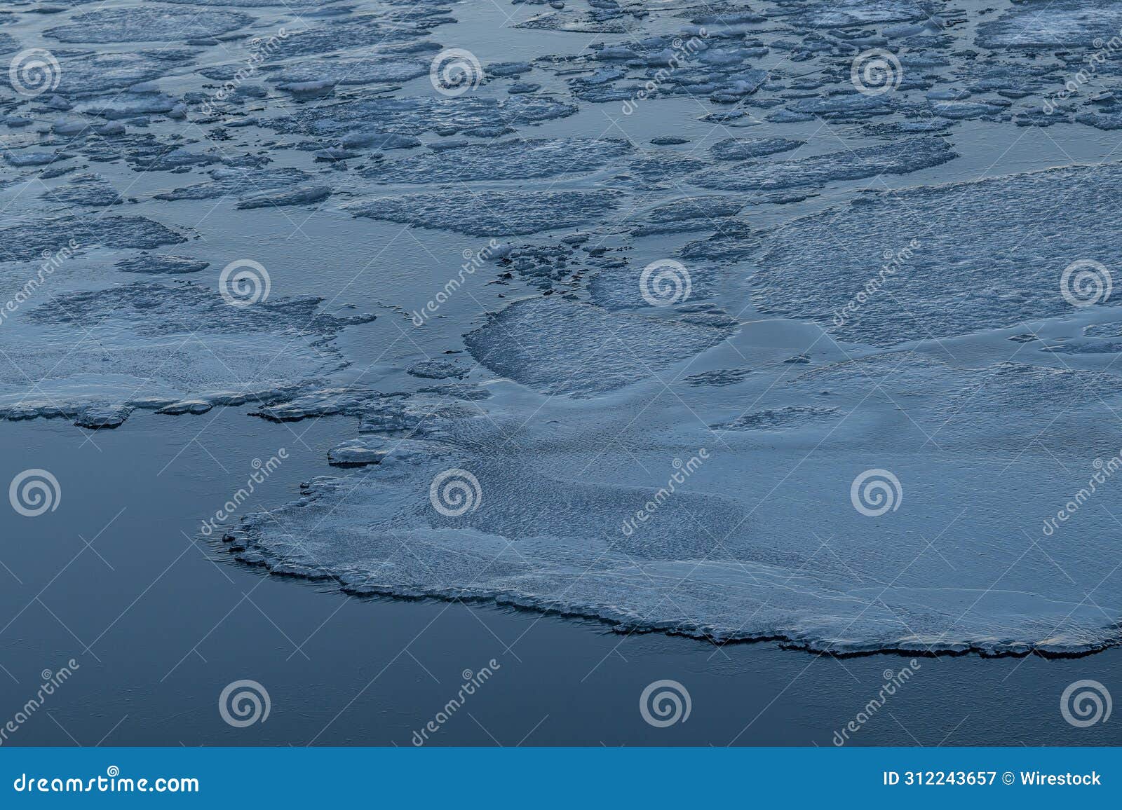 Frozen Ice Breaking, Revealing a Lake Stock Image - Image of chilly ...