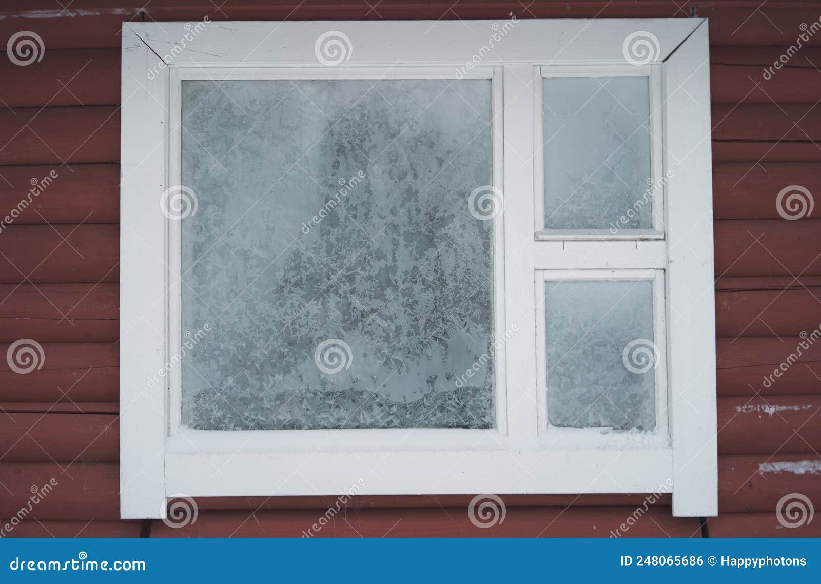 Frozen Ice-covered Window Close-up. Stock Photo - Image of closeup ...